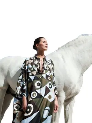 Emilio Pucci Occhi Silk Embellished Kaftan - Multicolour