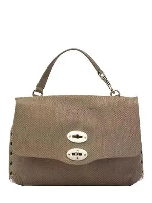 ZANELLATO Mini Potina Snakeskin-effect Studded Tote Bag - Neutrals
