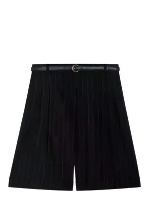 Max Mara Pinstripe Pattern Shorts - Black