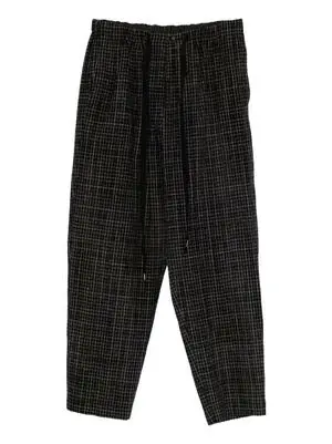 INDIVIDUAL SENTIMENTS Plaid Trousers - Black
