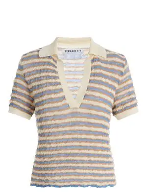 Bernadette Bernadette Ophelia D Virgin Wool Polo Top Stripe
