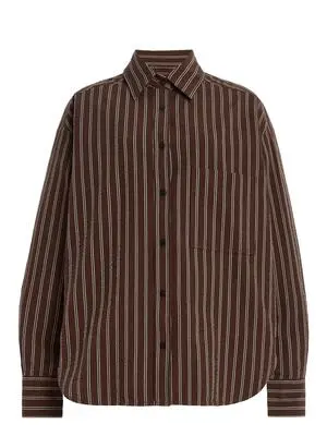 Closed Cotton Seersucker Shirt - Brown