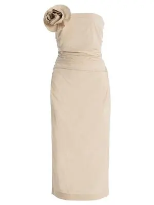 Bernadette Vera One-shoulder Floral Brooch Midi Dress - Multi