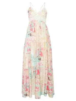 ERMANNO FIRENZE Lace Floral Maxi Dress - Neutrals