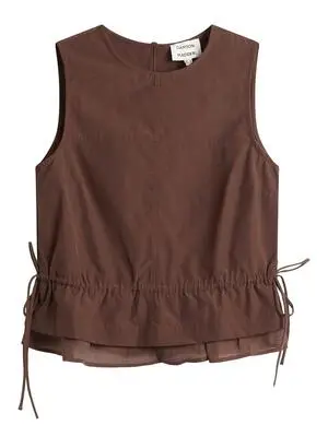 DAMSON MADDER Ailani Sheer Panel Blouse - Choc