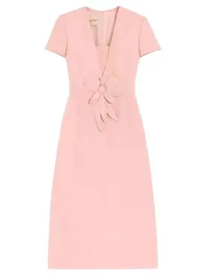 Valentino Garavani Embroidered Crepe Couture Dress - Pink