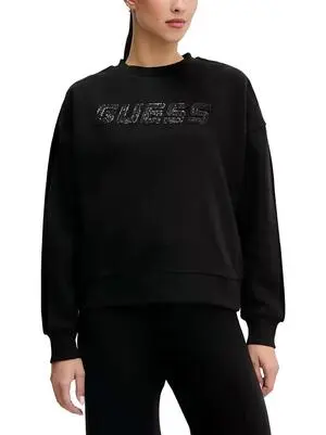 Guess Velvet Panel Sweatshirt - Black
