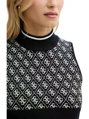 Guess Sleeveless Logo Pattern Top - Blue