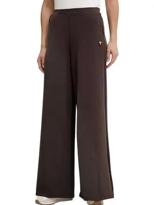 Guess Logo-plaque Palazzo Pants - Brown