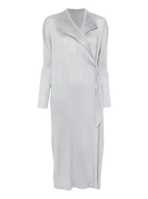 Issey Miyake Pleated Facade Coat - Grey