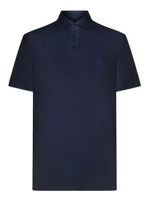 Giorgio Armani Interlock Cotton Polo Shirt - Blue