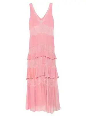 ERMANNO FIRENZE Lace Tiered Dress - Pink