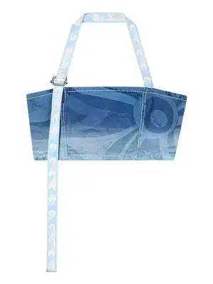 Emilio Pucci Marmo Print Denim Top - Blue