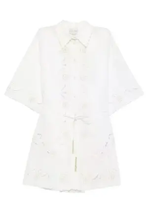 FORTE_FORTE Floral Embroidered Dress - White