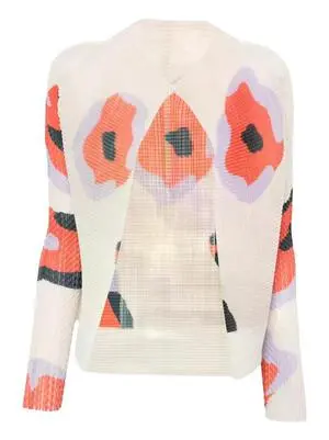 Issey Miyake Verve Pleats Floral Jacket - Neutrals