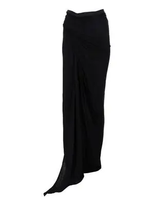 Rick Owens Draped Midi Skirt - Black