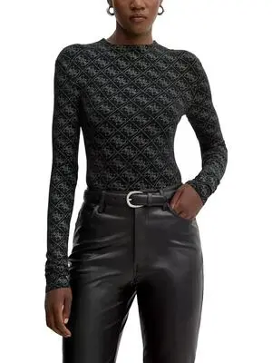 Guess Patterned Long-sleeve Bodysuit - Black