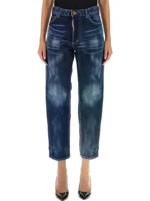 DSQUARED2 Flag-Patch Straight Jeans