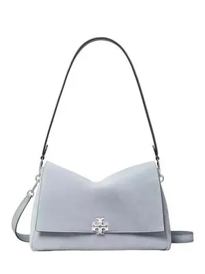 Tory Burch Charlie Suede Shoulder Bag Blue