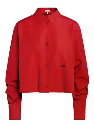 Loewe Crop Logo Shirt - Red