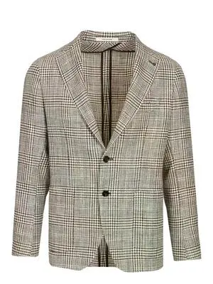 Tagliatore Prince Of Wales Pattern Blazer Neutrals
