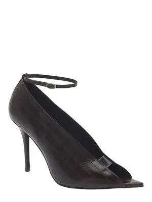Jeffrey Campbell Pointed Peep Toe Sandal - Brown Eel