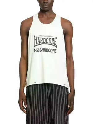 WILLY CHAVARRIA Distressed Tank Top - White