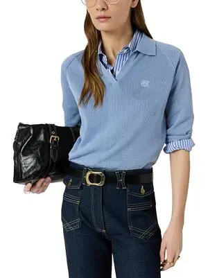 Gerard Darel Loula Johnny Collar Sweater - Bluesky