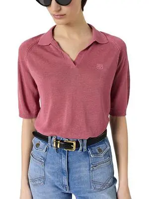Gerard Darel Loula Johnny Collar Sweater - Rosewood