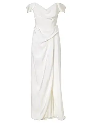 VIVIENNE WESTWOOD Mabel Off-the-shoulder Silk-cady Gown - White