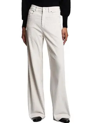 Emporio Armani High-rise Wide-leg Corduroy Jeans - Putty