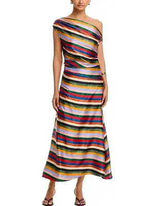 Staud Phare Silk Blend Maxi Dress - Artist Stripe