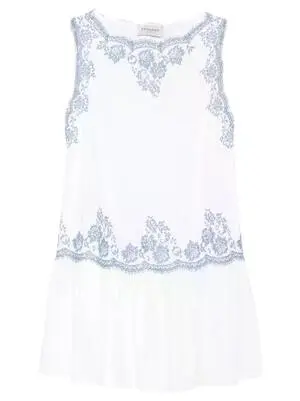 ERMANNO FIRENZE Floral-embroidered Mini Dress - White