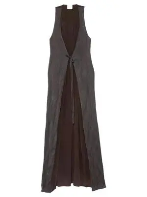 ALYSI Tie-front Maxi Dress - Brown