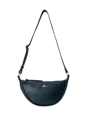 VIVIENNE WESTWOOD Lacey Half-moon Crossbody Bag - Black