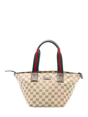 Gucci Gg Canvas Web Handbag - Neutrals