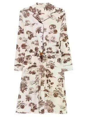 Moncler Floral-print Midi Dress - Neutrals
