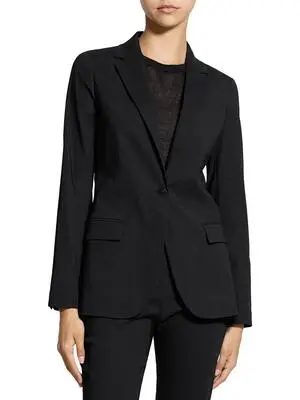 Theory Linen-blend Blazer - Black