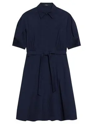 Theory Belted Military Dress In Basket Weave Linen In Straw - 40% Off |  Editorialist