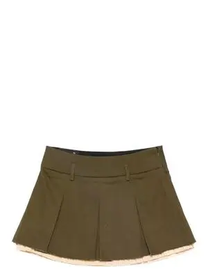 R13 Pleated Mini Skirt - Green