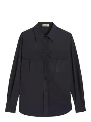 Herno Flap-Pocket Buttoned Shirt Blue