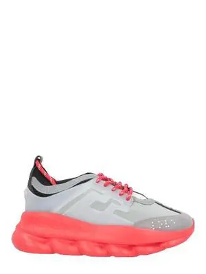 Versace VERSACE Calfskin And Textile Fiber Sneakers Grey