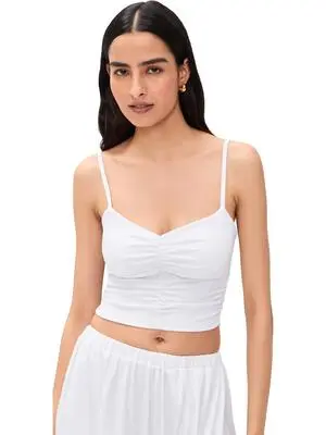 Susana Monaco Gathered Sweetheart Neck Tank Top - Sugar