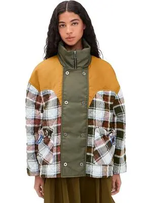 MARBELL Kate Quilted Plaid Jacket - Green Smoothie