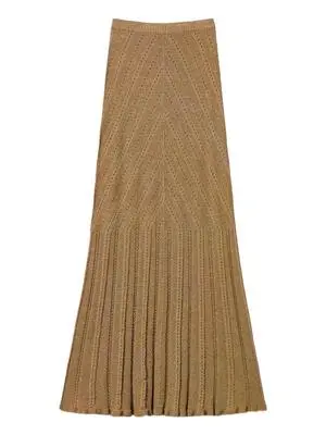 TWINSET Maxi Knitted Skirt - Brown