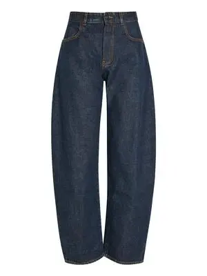 Alaïa Low Round Barrel-leg Jeans - Denim