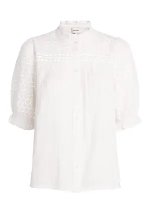 ME+EM Cotton Cheesecloth Blouse - White