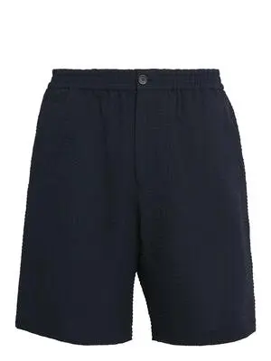 Emporio Armani Icon Collection Seersucker Bermuda Shorts - Blue