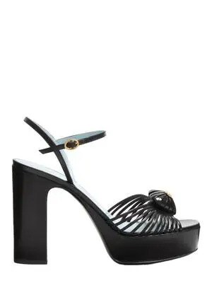 Valentino Garavani Coeur Royal Platform Sandal In Kidskin 115mm - Black