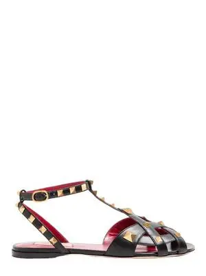 Valentino Garavani Studded Kidskin Sandal Black
